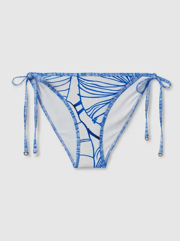 REISS Tina Printed Bikini Bottom - Natural Print