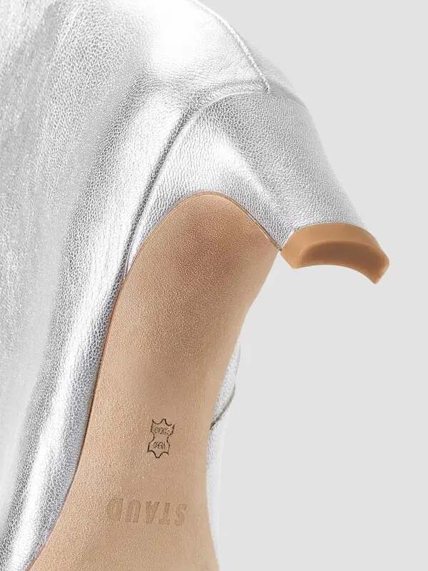 Staud Wally 55mm Metallic Leather Ankle Boots