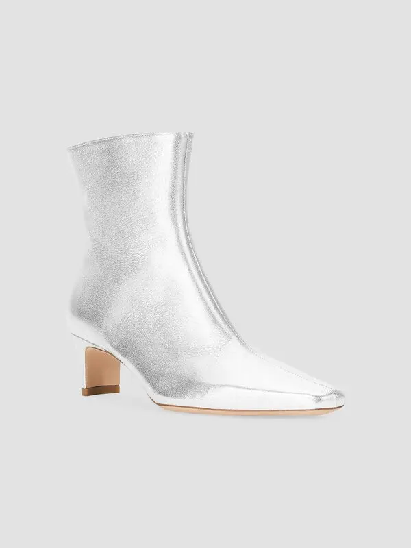 Staud Wally 55mm Metallic Leather Ankle Boots