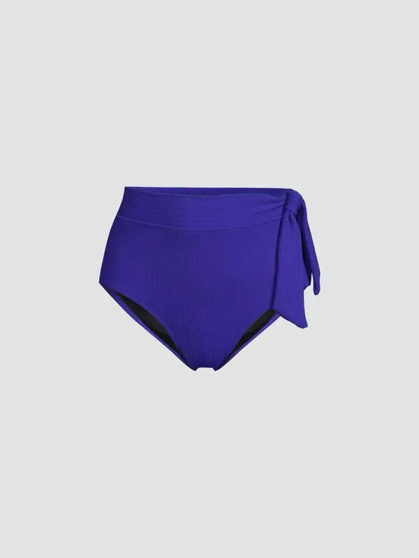CHANGE OF SCENERY Side Tie High-waist Bikini Bottom - Iris Texture