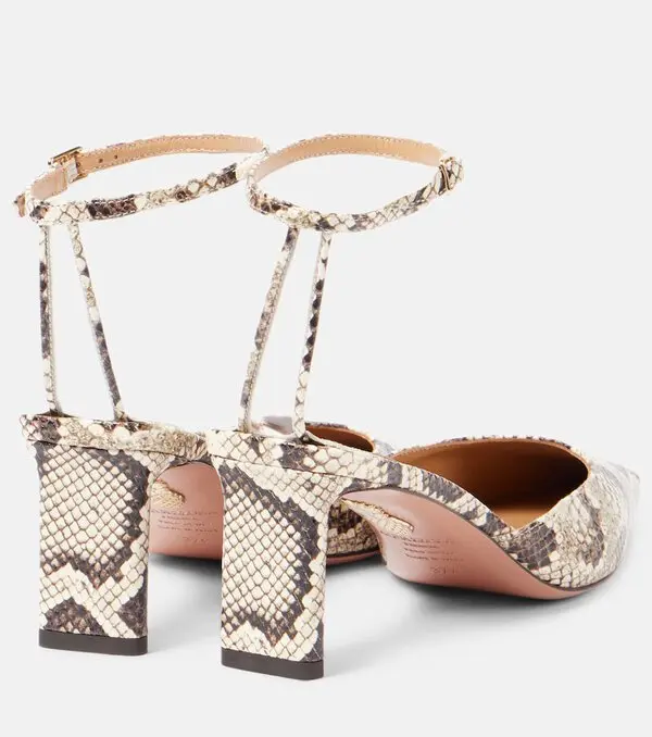 AQUAZZURA Blade 65 Snake-effect Leather Pumps