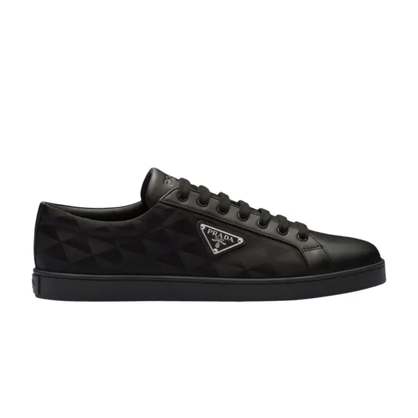 Prada Leather And Re-nylon Sneakers - Black