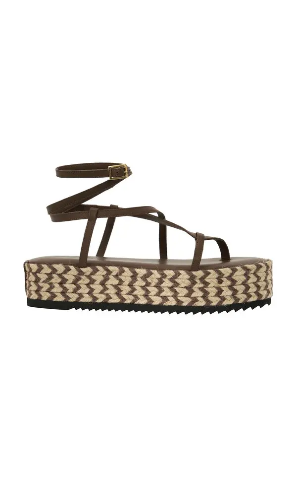 Johanna Ortiz Barbor Leather Platform Sandals