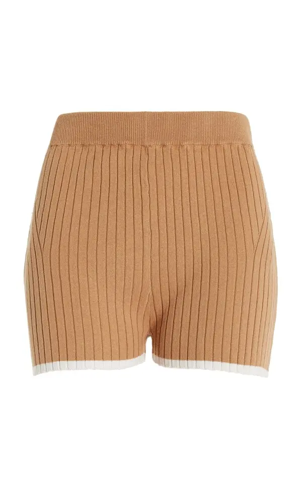 Matthew Bruch Ribbed Knit Mini Shorts