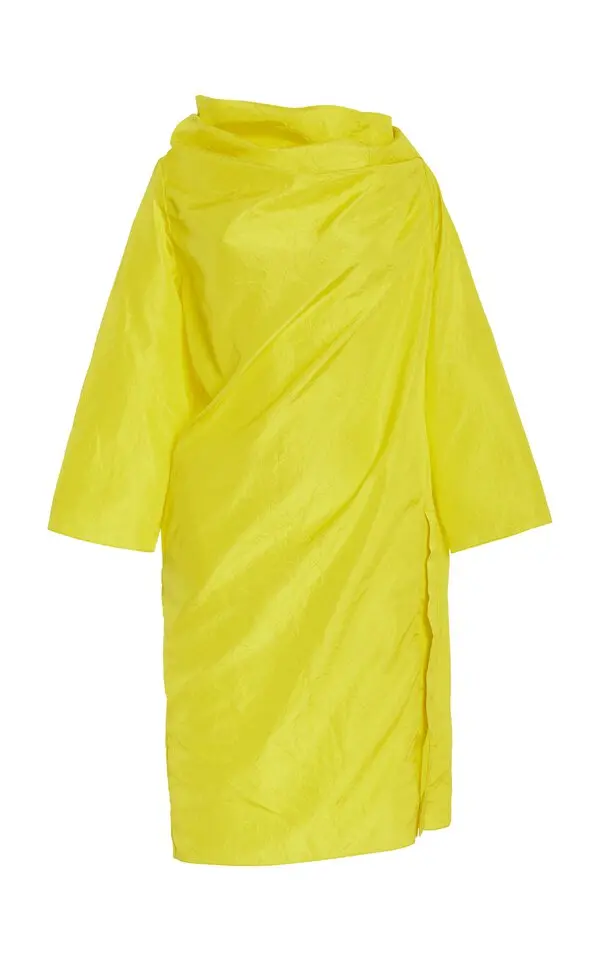 The Row Sifo Draped Silk Tunic Top In Yellow - 75% Off | Editorialist
