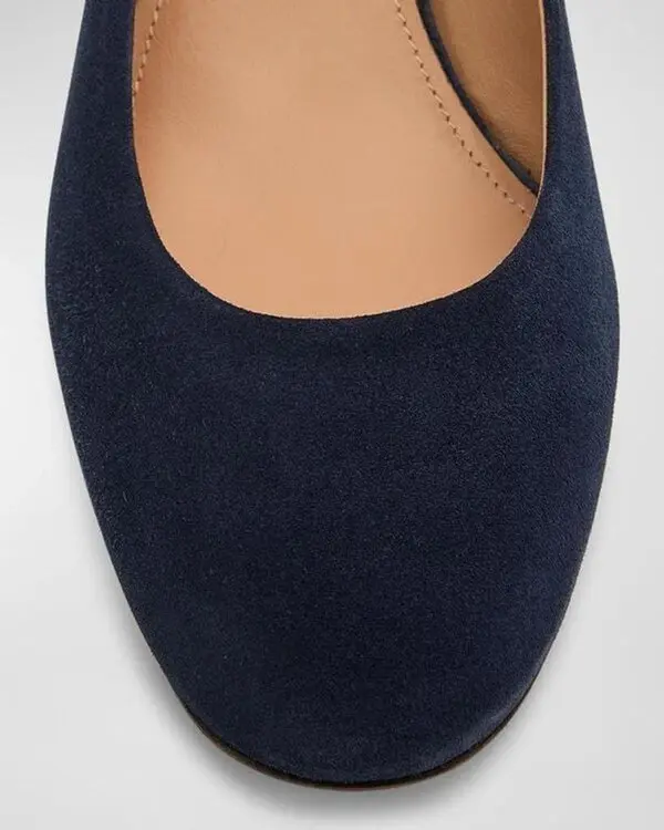 Santoni 50mm Suede Block-heel Pumps