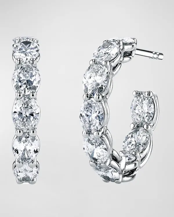 Neiman Marcus 18k Gold 3.6 Tcw Diamond Hoop Earrings - White Gold