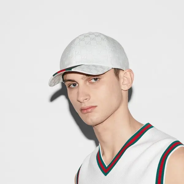 Gucci Gg Canvas Baseball Hat - White | Editorialist