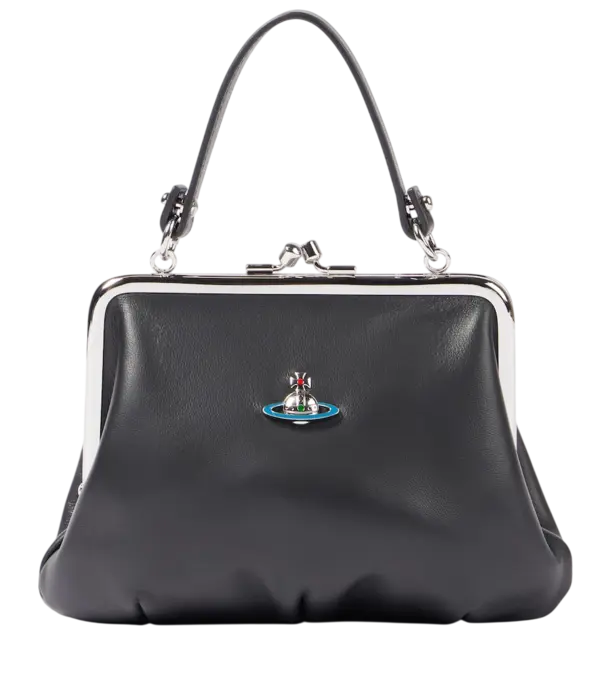 VIVIENNE WESTWOOD Granny Frame Leather Tote - Black
