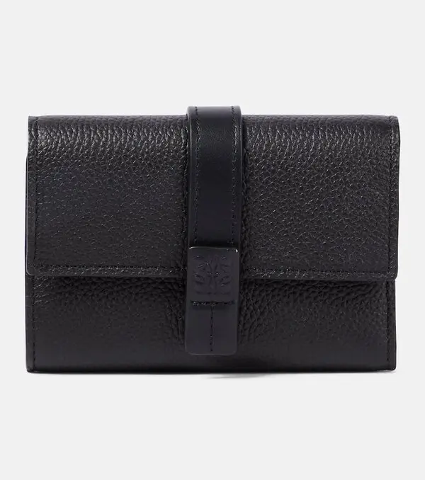 Loewe Anagram Small Leather Wallet - Black