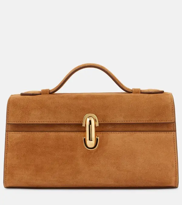 Savette Suede Symmetry Pochette Tote Bag - Brown