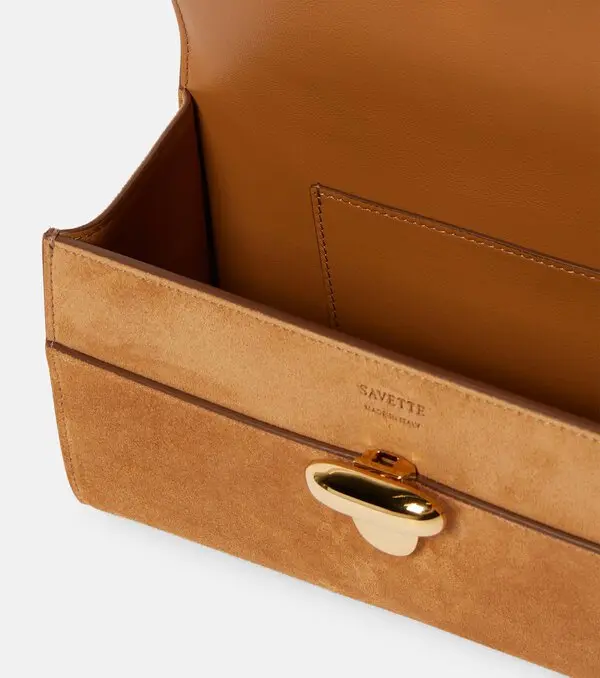 Savette Suede Symmetry Pochette Tote Bag - Brown