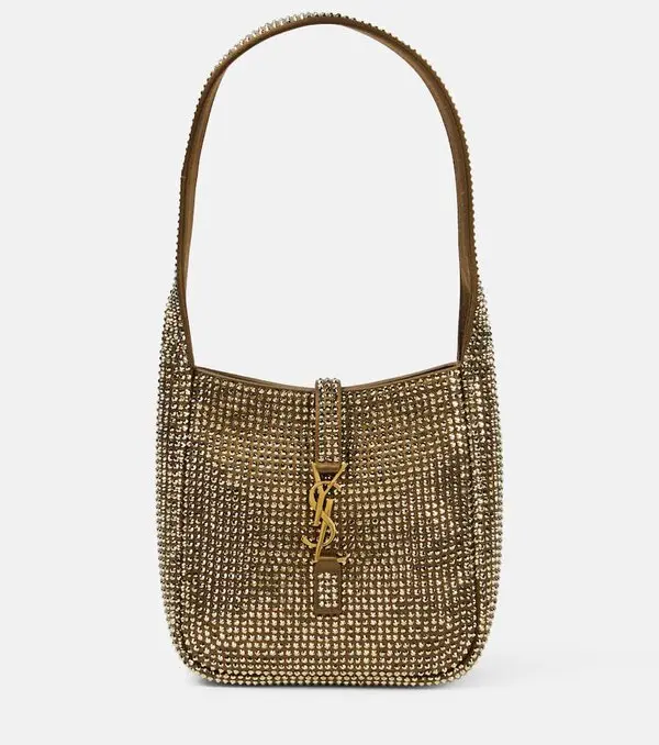 Saint Laurent Le 5 À 7 Mini Embellished Satin Shoulder Bag
