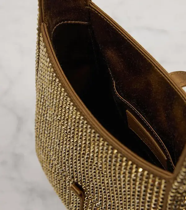 Saint Laurent Le 5 À 7 Mini Embellished Satin Shoulder Bag