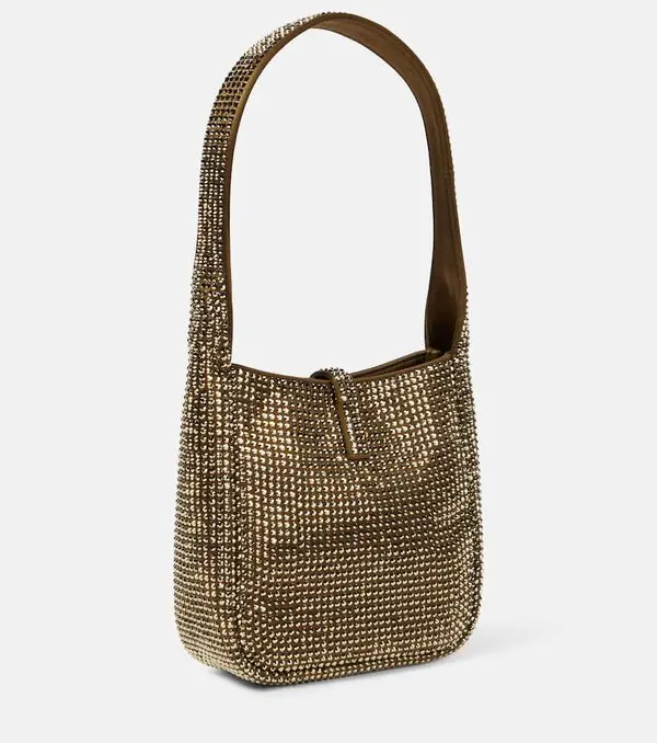 Saint Laurent Le 5 À 7 Mini Embellished Satin Shoulder Bag