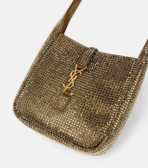 Saint Laurent Le 5 À 7 Mini Embellished Satin Shoulder Bag