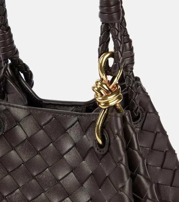 Bottega Veneta Small Intrecciato Leather Shoulder Bag - Brown