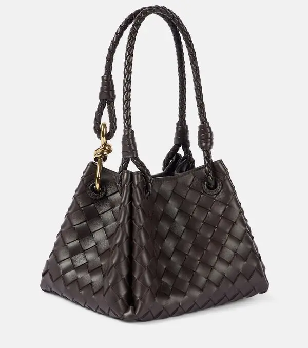 Bottega Veneta Small Intrecciato Leather Shoulder Bag - Brown