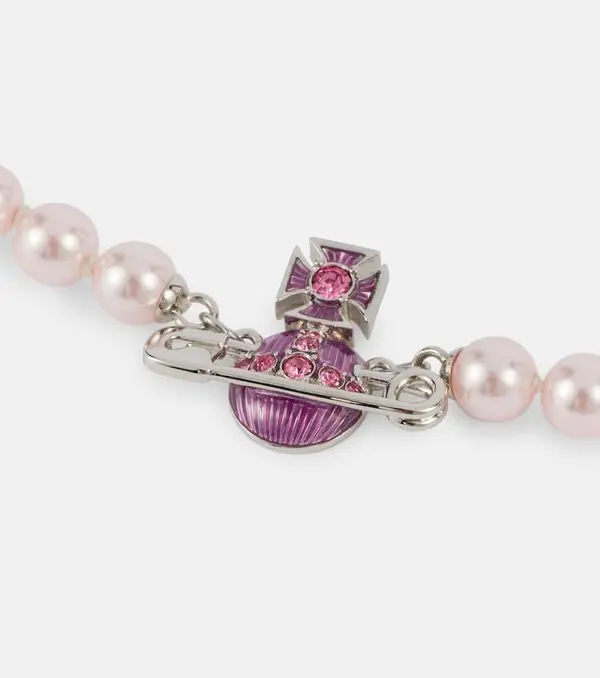 Vivienne Westwood Orb Faux Pearl Necklace - Pink | Editorialist