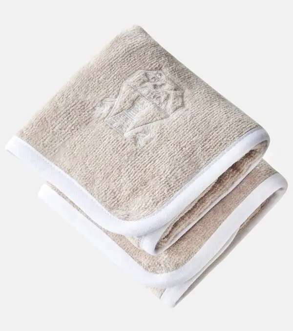 Brunello Cucinelli Set Of 2 Cotton Terry Face Towels - Beige