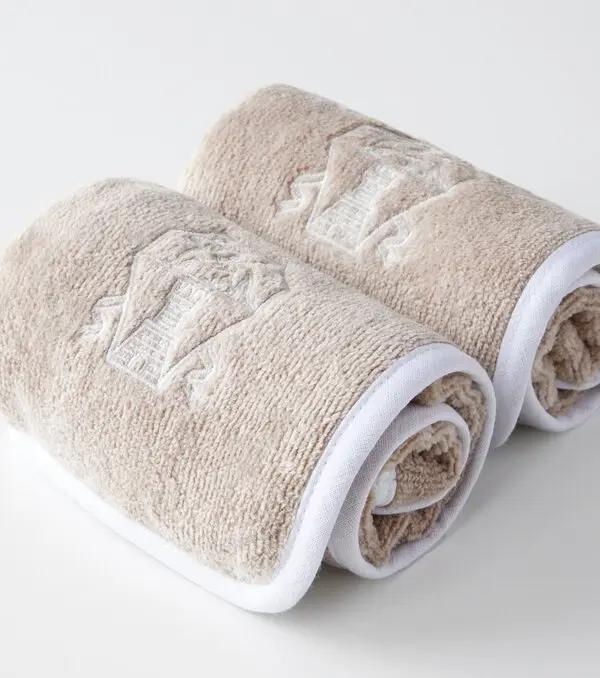 Brunello Cucinelli Set Of 2 Cotton Terry Face Towels - Beige