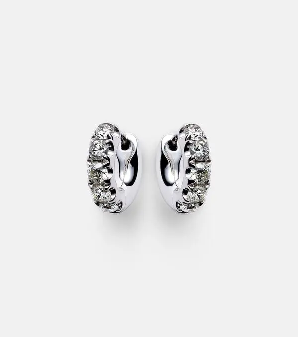ROXANNE FIRST 14kt White Gold And Diamond Hoop Earrings - Silver