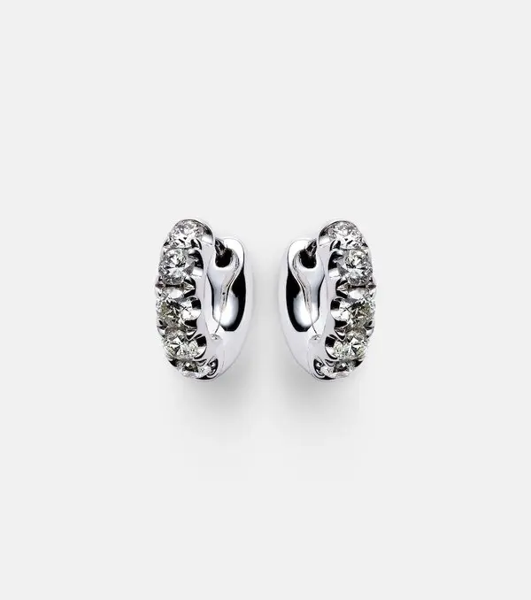 ROXANNE FIRST 14kt White Gold And Diamond Hoop Earrings - Silver