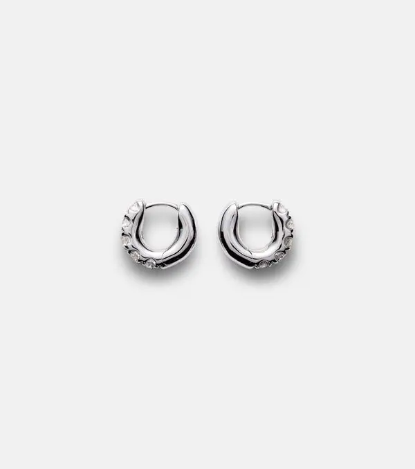 ROXANNE FIRST 14kt White Gold And Diamond Hoop Earrings - Silver