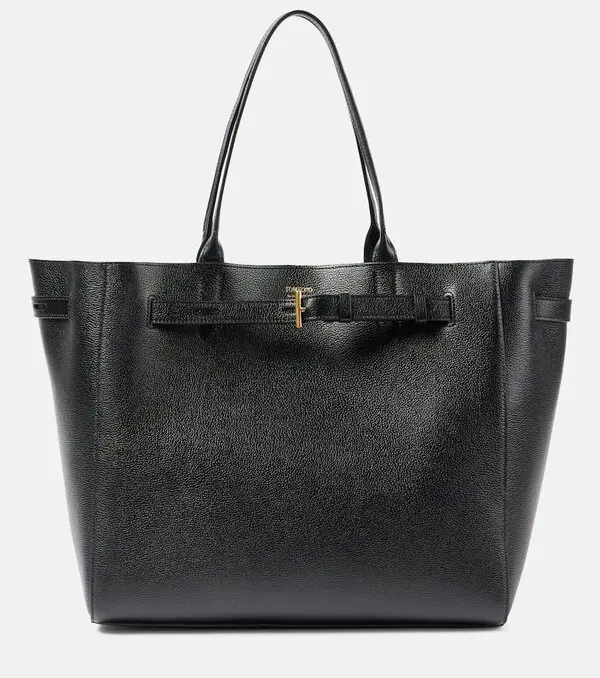TOM FORD Tara Large Grained Leather Tote Bag