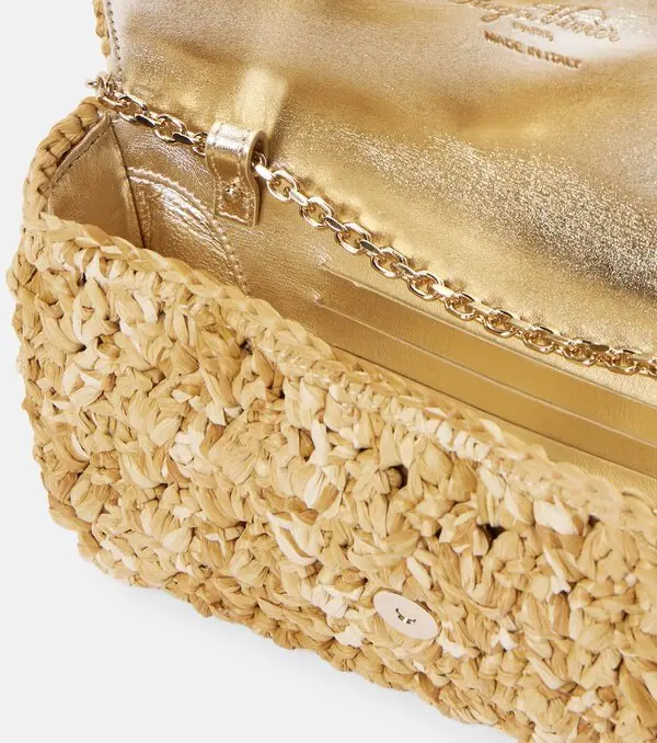 ROGER VIVIER Jeux De Fille Raffia-effect Shoulder Bag