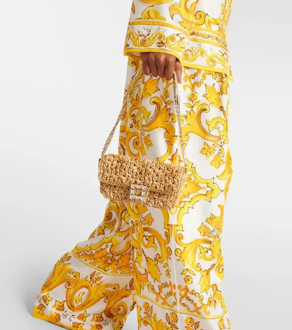 ROGER VIVIER Jeux De Fille Raffia-effect Shoulder Bag