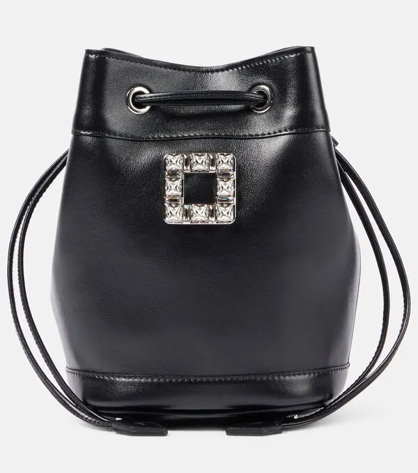 ROGER VIVIER Tres Vivier Leather Bucket Bag