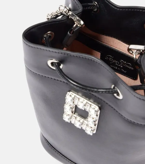 ROGER VIVIER Tres Vivier Leather Bucket Bag