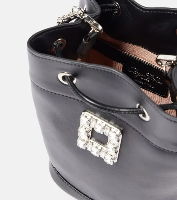 ROGER VIVIER Tres Vivier Leather Bucket Bag