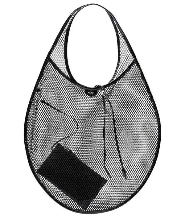 Alaïa Xl Fishnet Shoulder Bag - Black