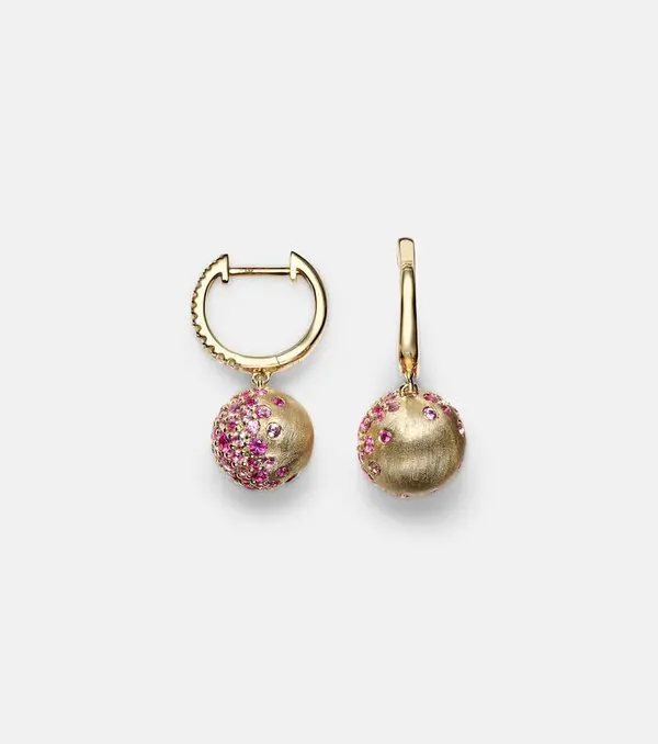 ROXANNE FIRST Bauble 14kt Gold Earrings With Diamonds And Sapphires