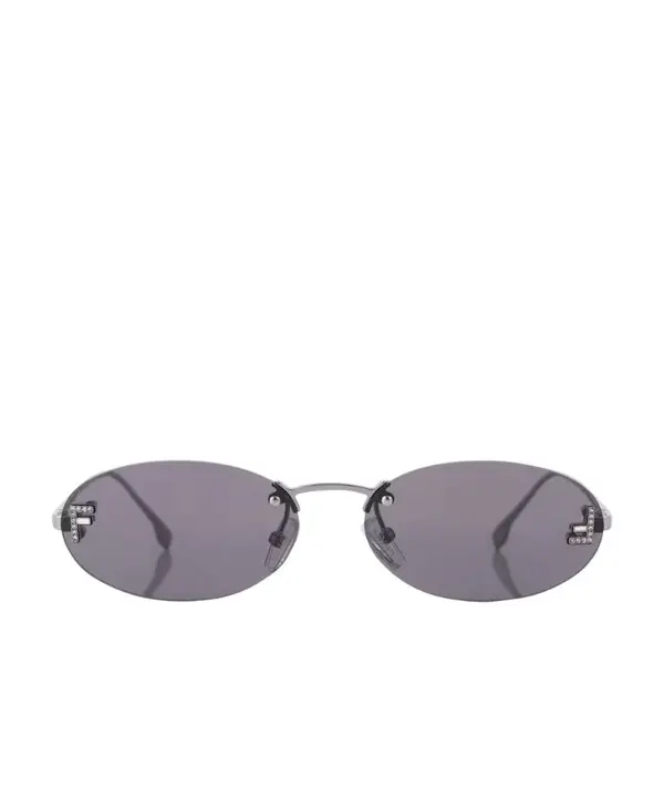 Fendi First Crystal Oval Sunglasses - Black