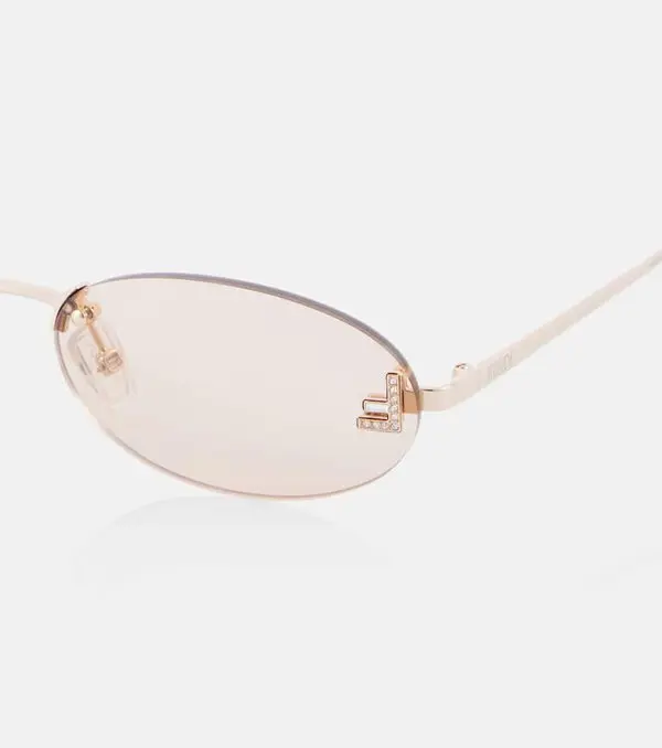 Fendi First Crystal Oval Sunglasses