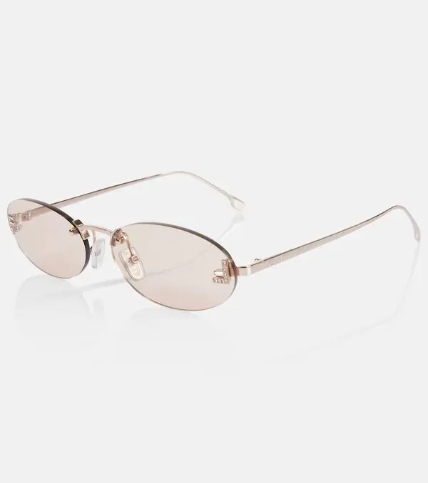 Fendi First Crystal Oval Sunglasses - Blue