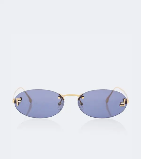 Fendi First Crystal Oval Sunglasses - Indigo