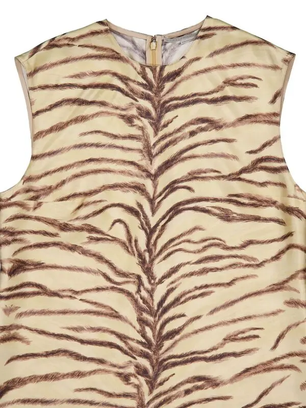 Stella McCartney Tiger-print Silk Top - Neutrals