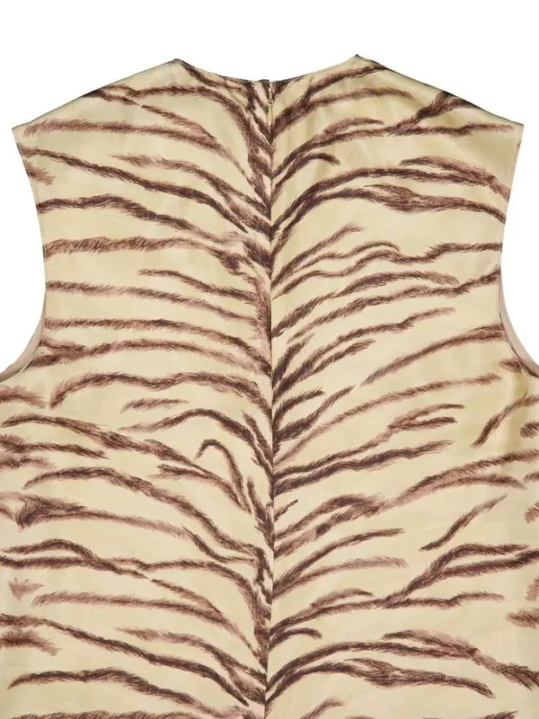 Stella McCartney Tiger-print Silk Top - Neutrals