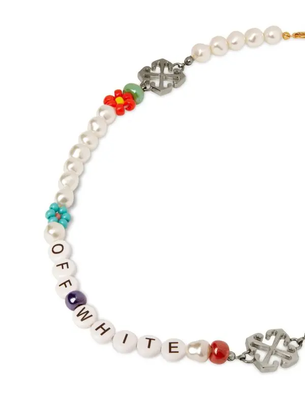 Off-White Arrow Beaded Necklace
