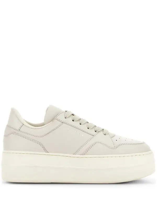 Hogan H670 Flatform Leather Sneakers - Neutrals