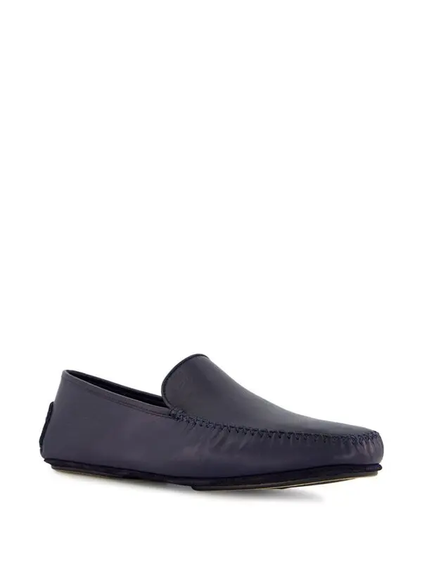 Manolo Blahnik Mayfair Leather Loafers - Blue
