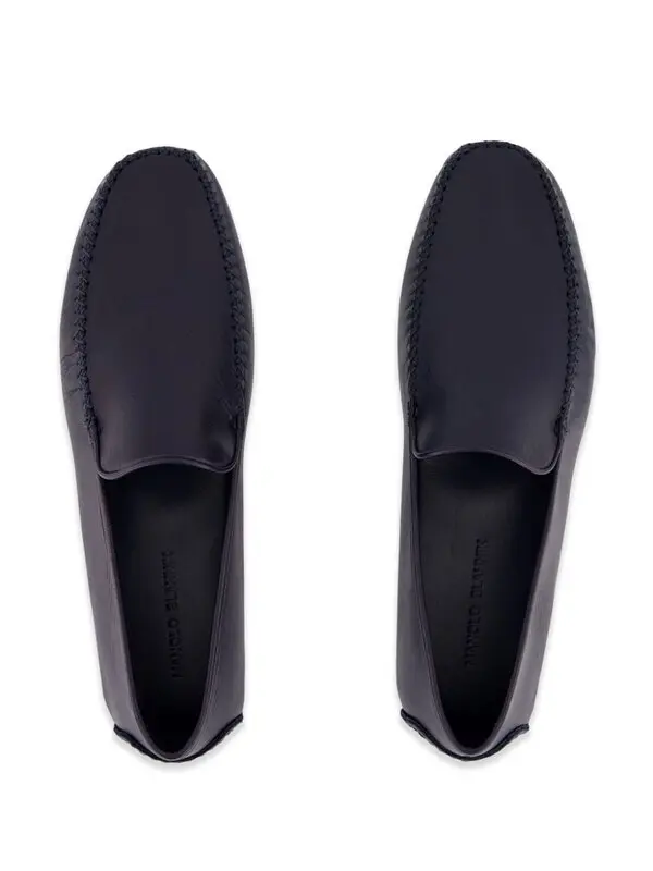 Manolo Blahnik Mayfair Leather Loafers - Blue