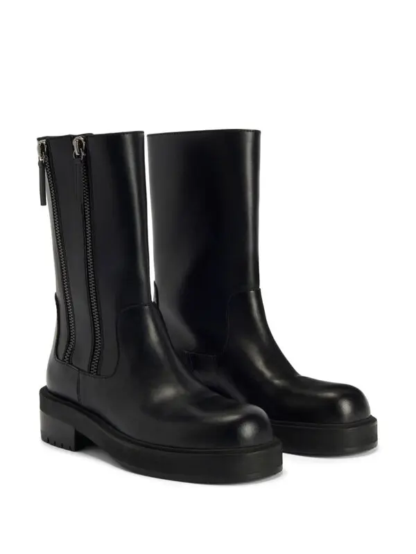 GIUSEPPE ZANOTTI Foustine Leather Ankle Boots - Black