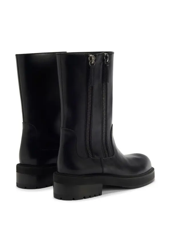 GIUSEPPE ZANOTTI Foustine Leather Ankle Boots - Black