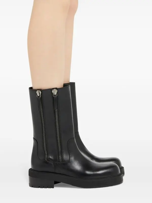 GIUSEPPE ZANOTTI Foustine Leather Ankle Boots - Black
