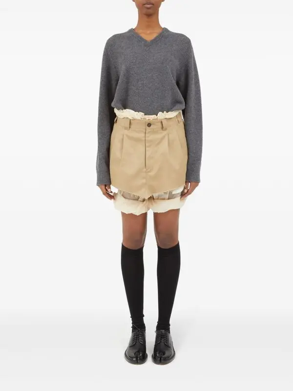 MAISON MARGIELA Frayed-hem Layered Shorts